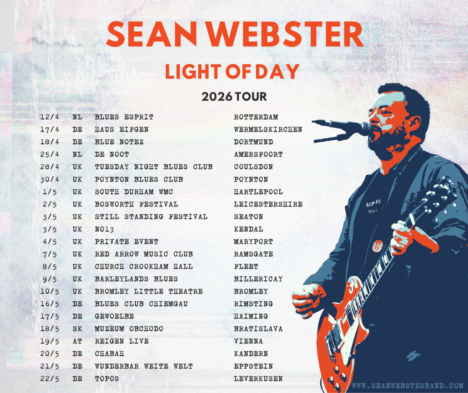 Sean Webster - Light of Day 2026 Tour I Bluestown Music